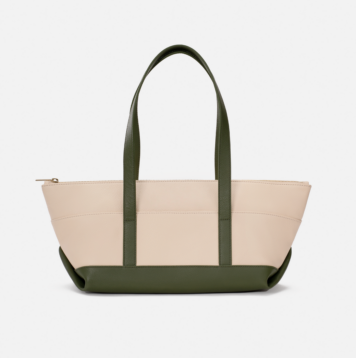 Maria pebble leather shoulder bag in bare/chive - ro bags